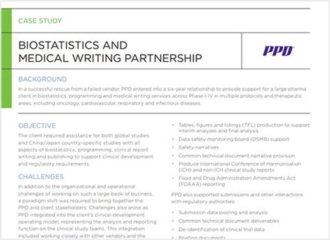 Biostatistics And Programming Services Ppd