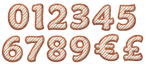 쿠키로 만든 숫자 집합 3d 알파벳 화이트 백그라운드에서 3d 렌더링 숫자에 대한 스톡 사진 및 기타 이미지 숫자 사탕