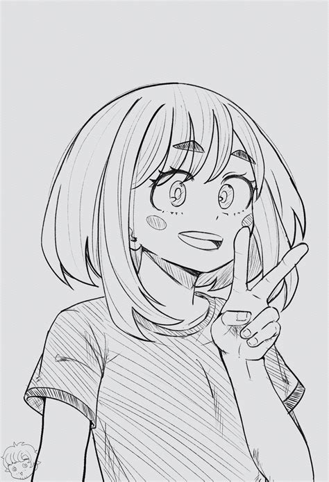 Mha Sketch Ochaco Uraraka By Maakodraw On Deviantart