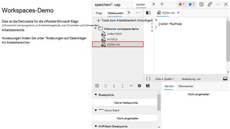 Bearbeiten Von Dateien Mit Arbeitsbereichen Registerkarte Dateisystem