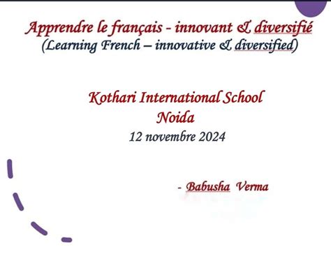 Babusha Verma On Linkedin Wonderful Experience While Conducting French Workshop For School
