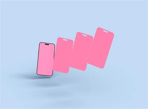 Premium Photo Phone 14 Pro Mockup And Some Separated Screens Floating