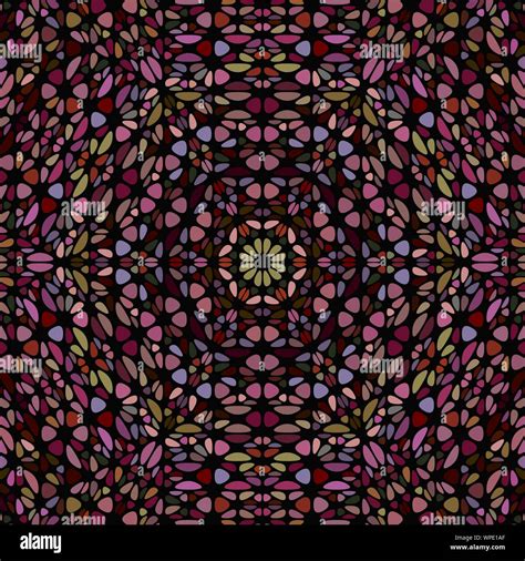 Abstract Geometrical Radial Flower Mosaic Pattern Background Floral Circular Vector Design