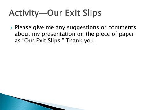 PPT Exit Slips PowerPoint Presentation Free Download ID