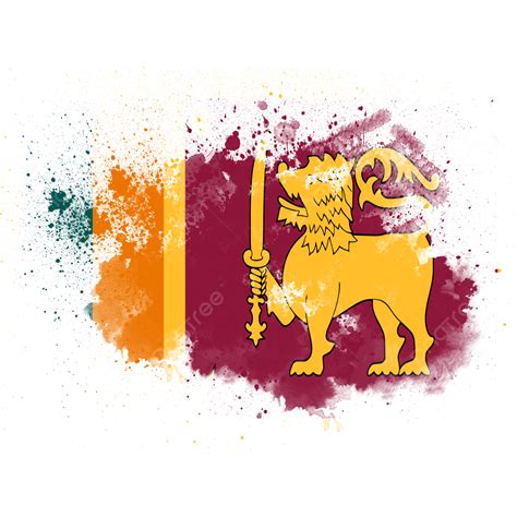 Sri Lanka Watercolor Flag Sri Lankan Flag Watercolor Flag Sri Lanka