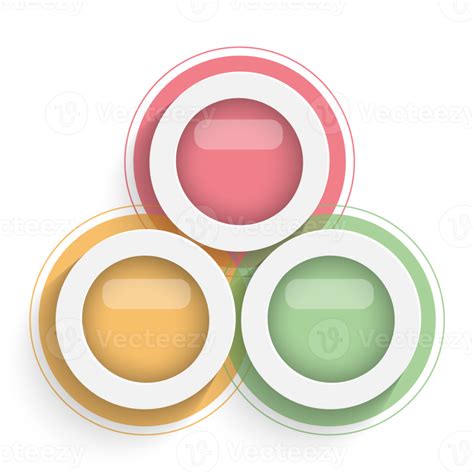 Three Colorful Translucent Overlapping Circles With Thin Line