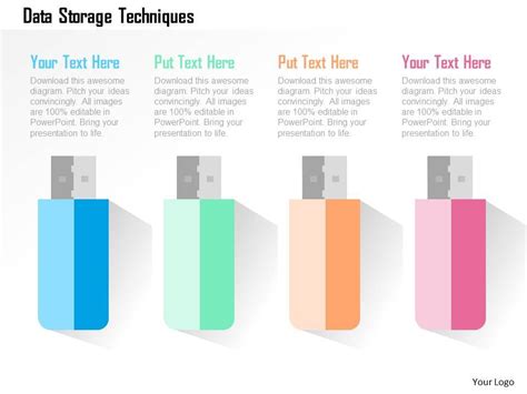 Data Storage Techniques Flat Powerpoint Design PowerPoint Presentation Pictures PPT Slide