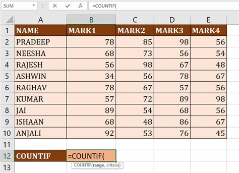COUNTIF Function