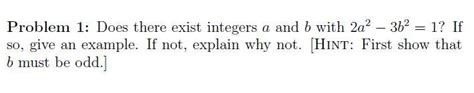 Solved Problem 1 Does There Exist Integers A And B With