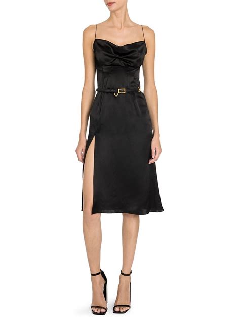 Shop Versace Silk Spaghetti Strap Dress Saks Fifth Avenue