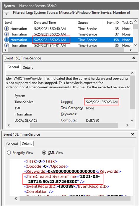 event viewer entries timestamp microsoft qanda