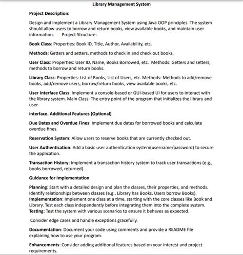 Solved Library Management Systemproject Descriptiondesign