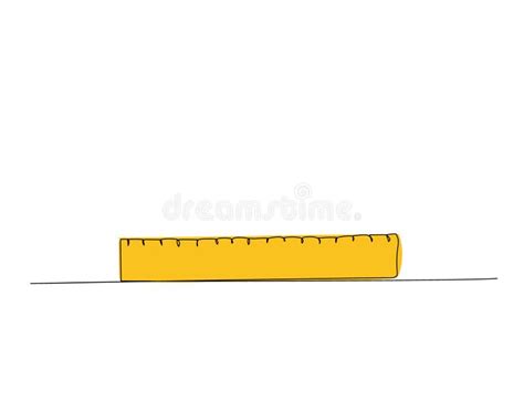 Ruler Measurement Geometry Technical Drawing One Line Color Art Continuous Line Drawing Of