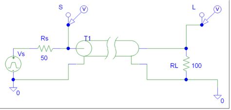 A Pspicemultisim Circuit To Test Reflection From The Unmatched Load