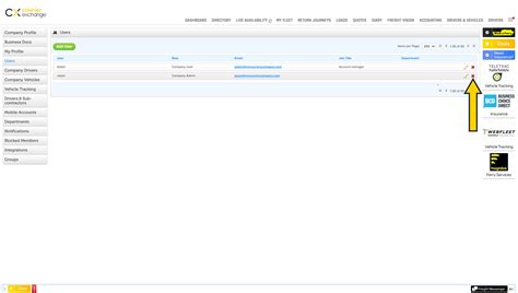 Adding Editing And Deleting Users Transport Exchange Group