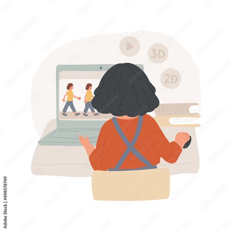 Video And Animation Class Isolated Cartoon Vector Illustration Online