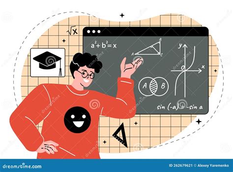 Math Teacher Concept Stock Vector Illustration Of Vector 262679621