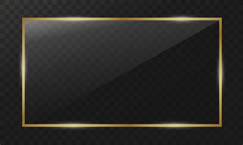 투명한 배경에 고립된 그림자가 있는 골드 빛나는 빈티지 프레임 골든 럭셔리 사실적인 직사각형 테두리 벡터 그림입니다 공란에 대한 스톡 벡터 아트 및 기타 이미지 Istock