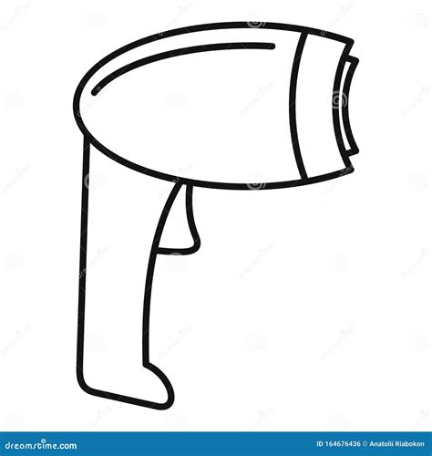 Hand Barcode Scanner Icon Outline Style Stock Vector Illustration Of