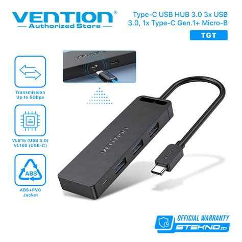 Jual VENTION USB Type C To USB 3 0 HUB With USB C 3 1 And Micro USB Powered Shopee Indonesia