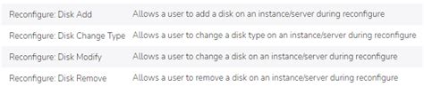 Limit Reconfiguration Of Disks Based On Instance Types Conditional Access On Reconfigure
