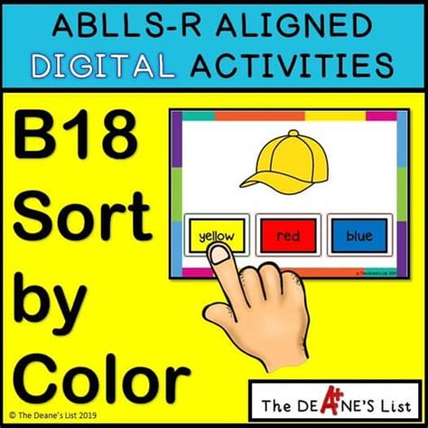 Freebie Ablls R Aligned Digital Products B18 Sort By Color Boom Cards