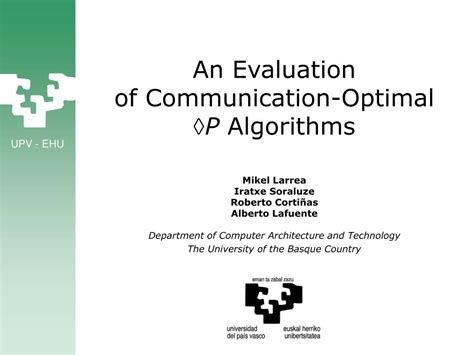 Ppt An Evaluation Of Communication Optimal P Algorithms Powerpoint