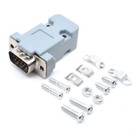 Jual Db9 Connector Male 9p With Cover Case Db 9 Pin Serial Uart D Sub Rs232 Shopee Indonesia