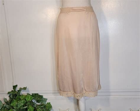 Vintage Beige Silk Half Slip Lace Womens Small Lingerie Silk Dress Slip Etsy