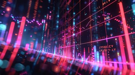 Premium Photo Neon Light Abstract Financial Data Visualization