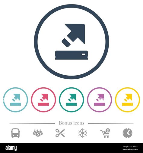 Export Flat Color Icons In Round Outlines 6 Bonus Icons Included Stock Vector Image And Art Alamy