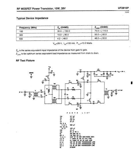 Uf281op Datasheet Rf Mosfet Power Transistor Tyco Electronics