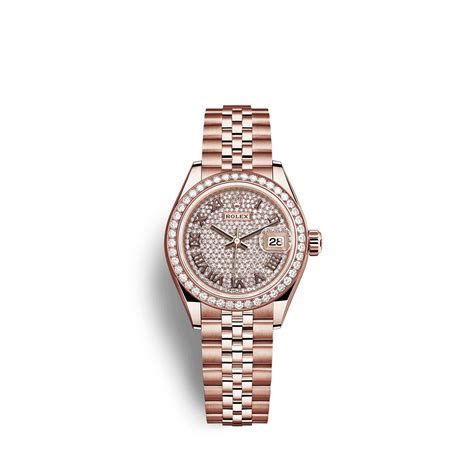 Rolex Lady Datejust 28 18kt Everose Gold And Diamonds Ref 279135rbr
