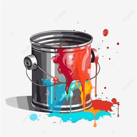 페인트 통 벡터 스티커 클립 아트 빈 페인트 통은 화려한 뿌려 놓은 것 만화와 함께 표시됩니다 상표 클립 아트 Png 일러스트 및 벡터 에 대한 무료 다운로드