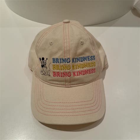 Beige Bring Kindness Hat From Disney Barely Worn Depop