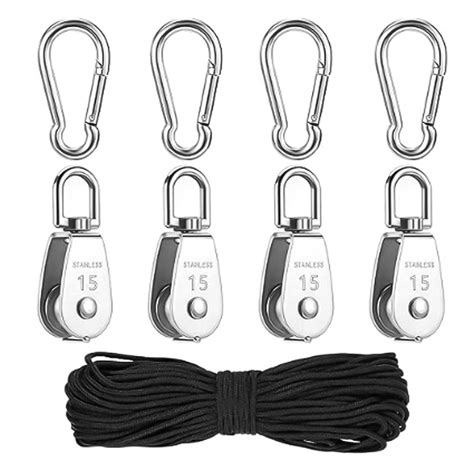 Heavy Duty Stainless Steel Pulley Block With Hooks For Easy Lifting