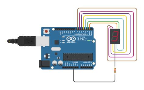 Circuit Design Exercício Display 2 Tinkercad