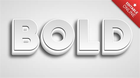 Bold White Text Effect Generator