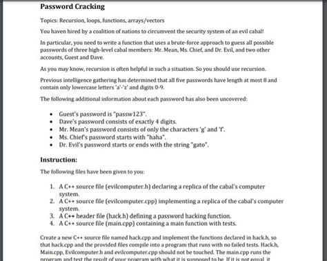 Password Cracking Topics Recursion Loops