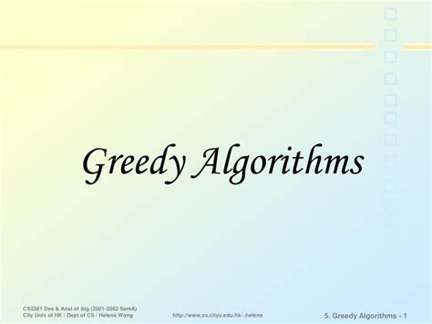Ppt Greedy Algorithms Powerpoint Presentation Free Download Id4497586
