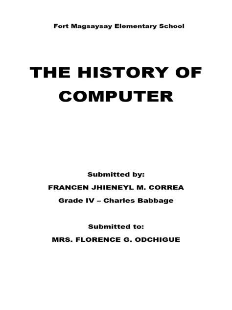 The History Of Computer Pdf