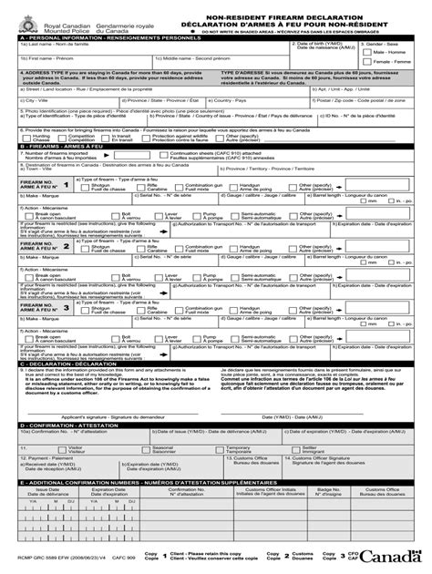 Canada Firearms Declaration Form Fill And Sign Printable Template Online Us Legal Forms