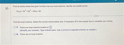Solved Find All Points Where The Given Function Has Any Chegg Com