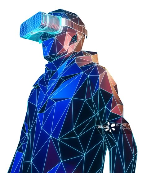 Low Poly风格戴vr眼睛的人物元素图片素材