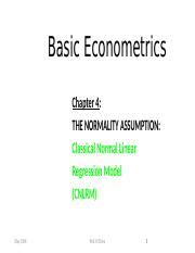 Understanding The Normality Assumption In Econometrics Course Hero