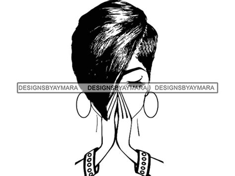 Black Woman Praying Nubian Princess Queen Afro Hair Beautiful Etsy