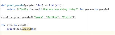Using Type Hints When Defining A Python Function