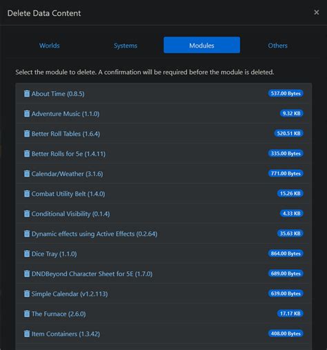 Modules Missing From In Game Module Management Help The Forge