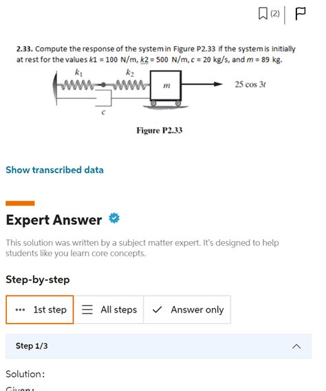solved 2 33 compute the response of the system in figure