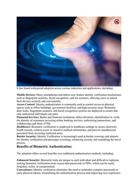 Biometric Authentication The Evolution Applications Benefits And Challenges Gq Research Pdf